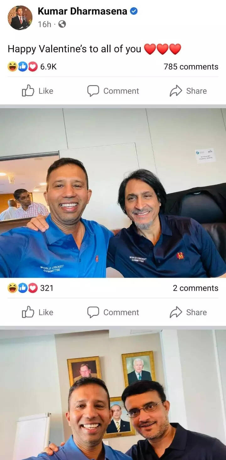 Umpire Kumar Dharmasena posts Valentines day post with Sourav Ganguly ...