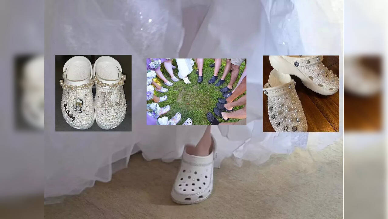 Brides go viral by wearing designer Crocs at their wedding - but not ...