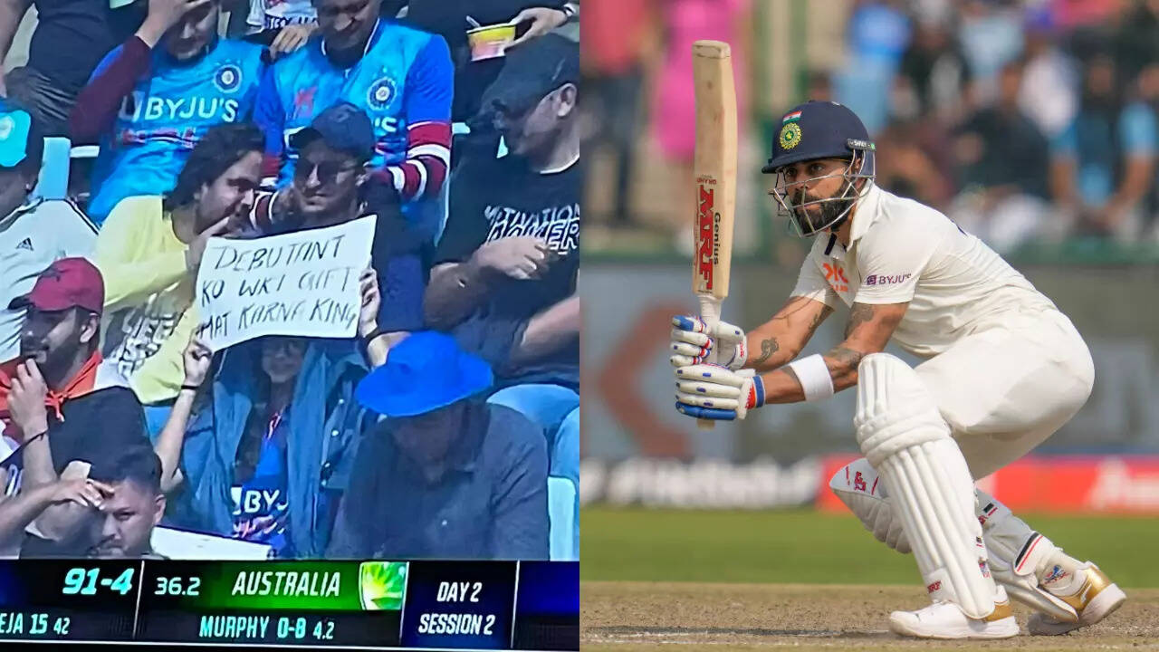 Ind vs Aus: Debutant ko wicket...: Fan's banner goes viral after Virat ...