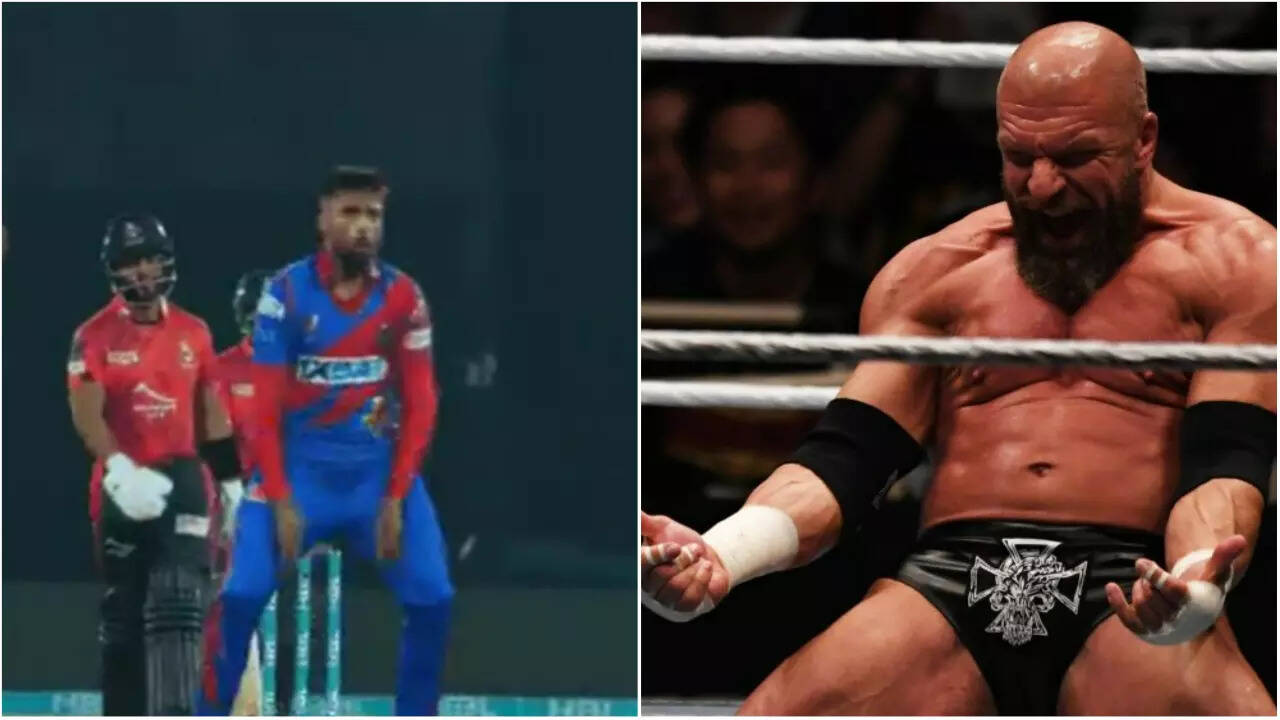 Watch Mohammad Amir Mimics Wwe Superstar Triple Hs Controversial