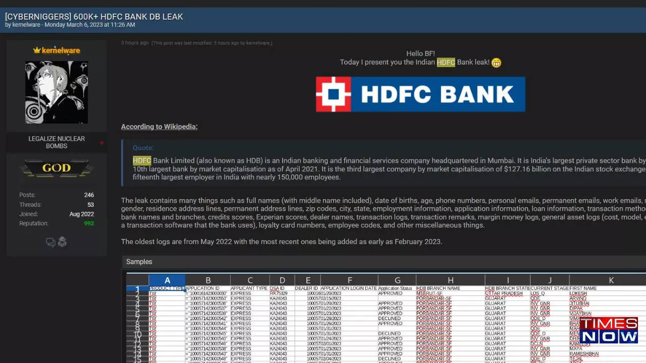 HDFC Bank Data Breach: HDFC Bank Denies Data Breach as 7.5GB of Customer Information Allegedly ...