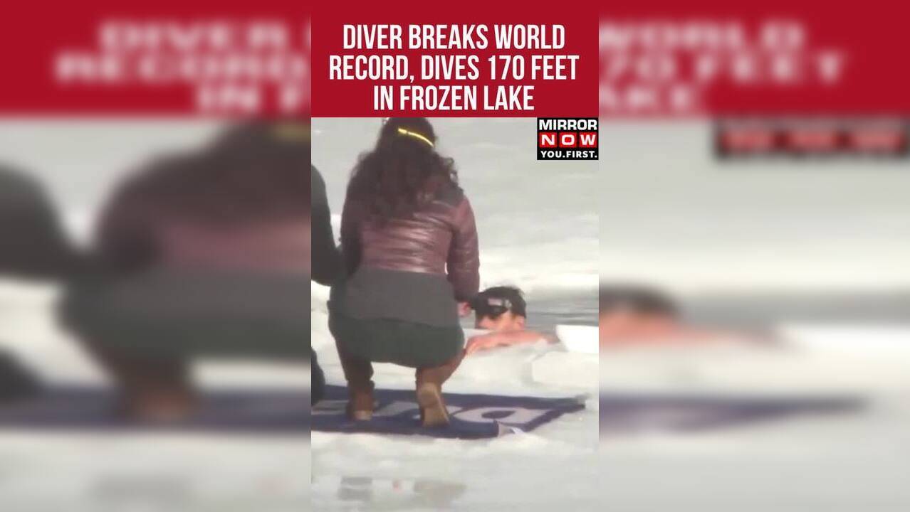 Czech diver sets Guinness record after diving 170 feet in frozen lake ...