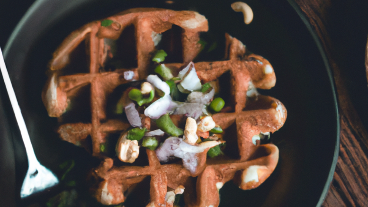 Easy Cashew, Cheese and Spring Onions Waffle Recipe To Be Prepared At ...