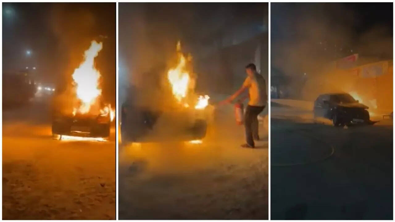 Video: Moving BMW Catches Fire On Pune Road, Off-Duty Firefighter Comes ...