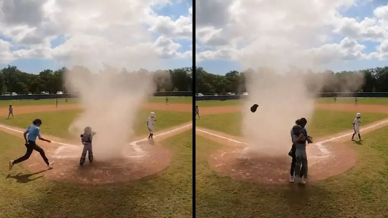 Viral Video: Quick-Thinking Baseball Umpire Saves Player, 7, Caught In ...
