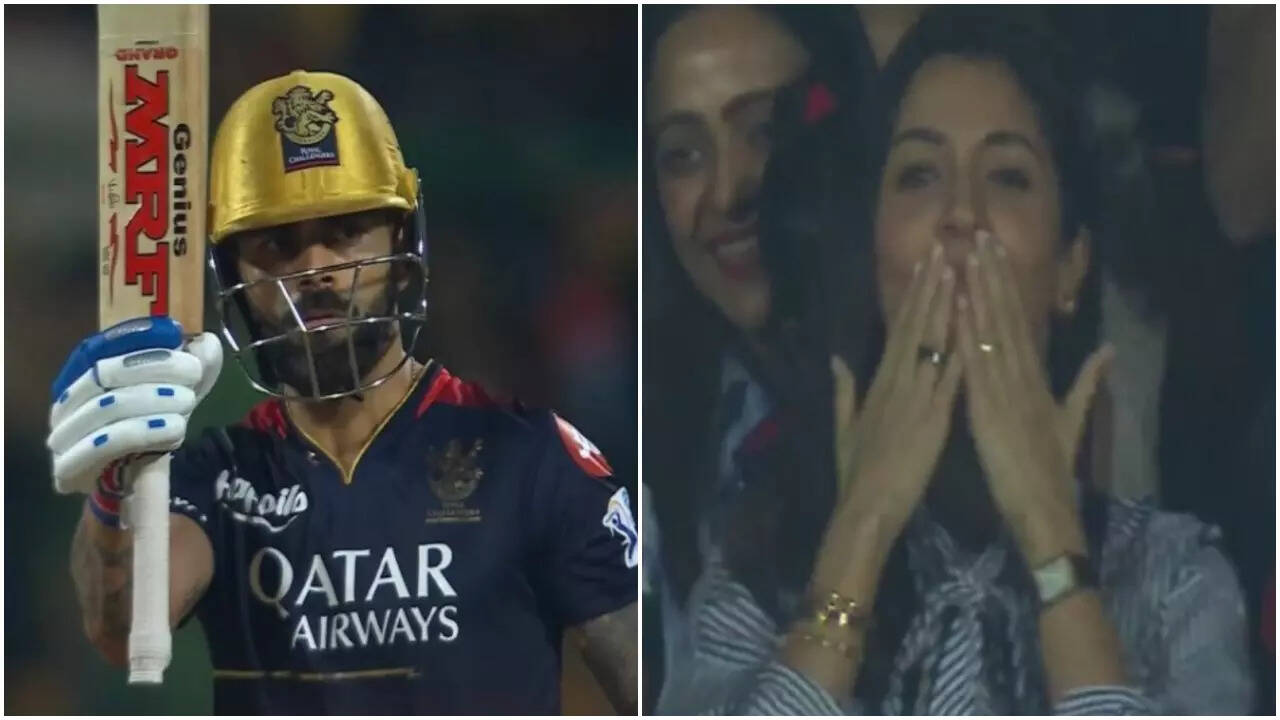 Anushka Sharma Showers Flying Kisses On Hubby Virat Kohli From Stands ... Anushka Sharma Showers Flying Kisses On Hubby Virat Kohli From Stands ...