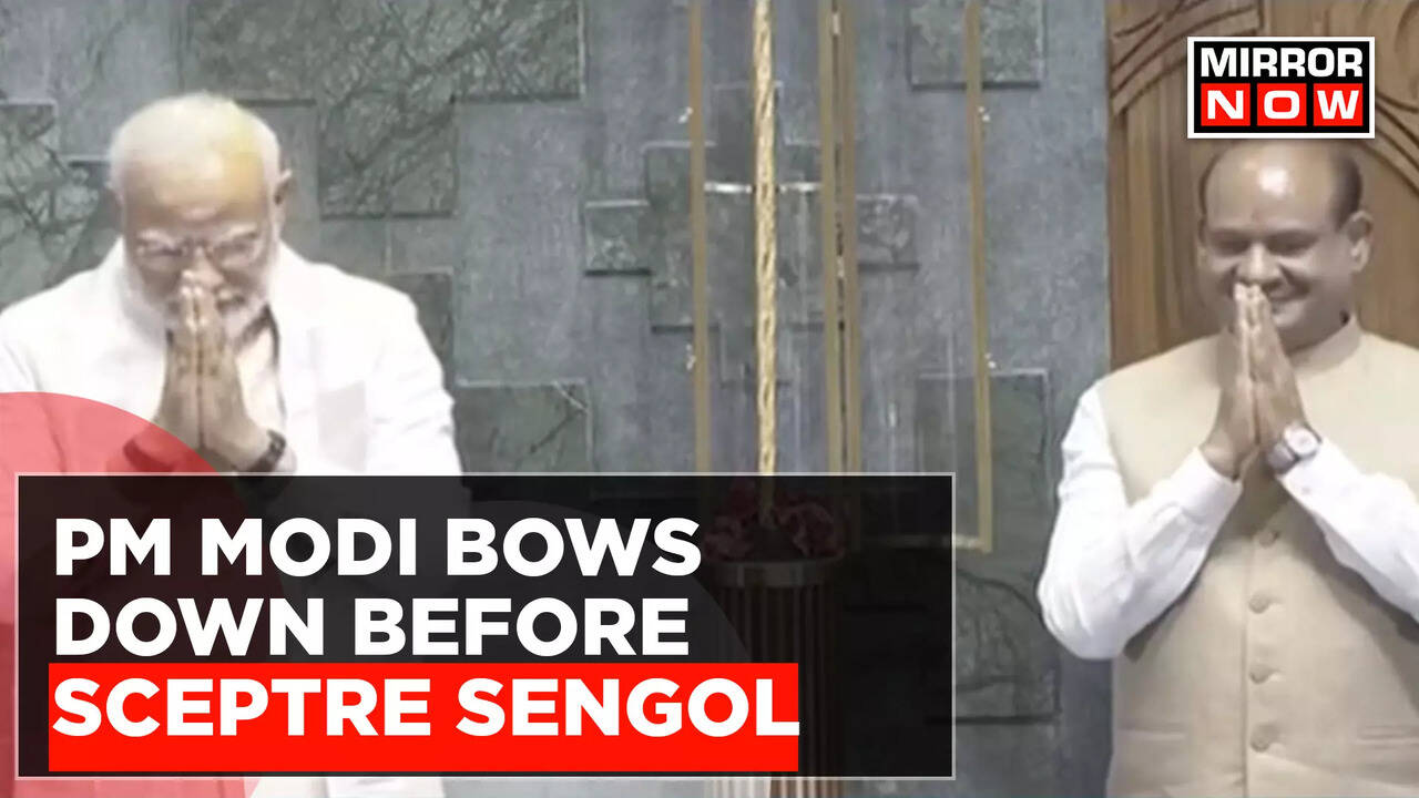 PM Modi Modi Bows Down Before Sceptre Sengol While Inaugurating The New ...