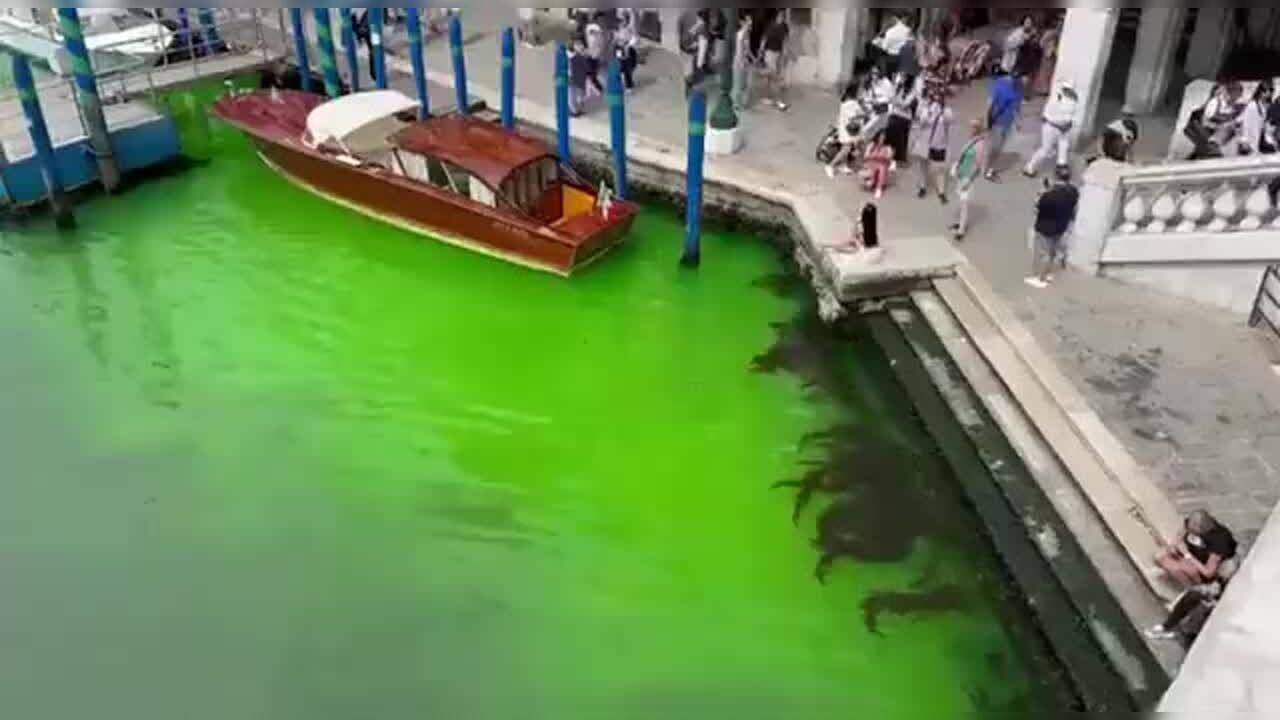 Watch: Venice’s Grand Canal Water ‘Mysteriously’ Turns Green | Times Now