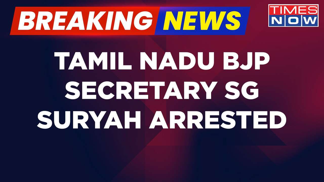 Breaking News: Tamil Nadu BJP Secretary SG Suryah Arrested By Madurai Police Over | India News ...