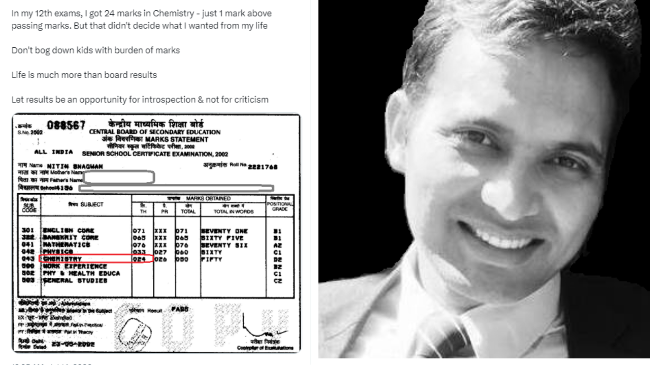 Just Pass in Chemistry: IAS Nitin Shares CBSE Class 12 Marksheet, says ...