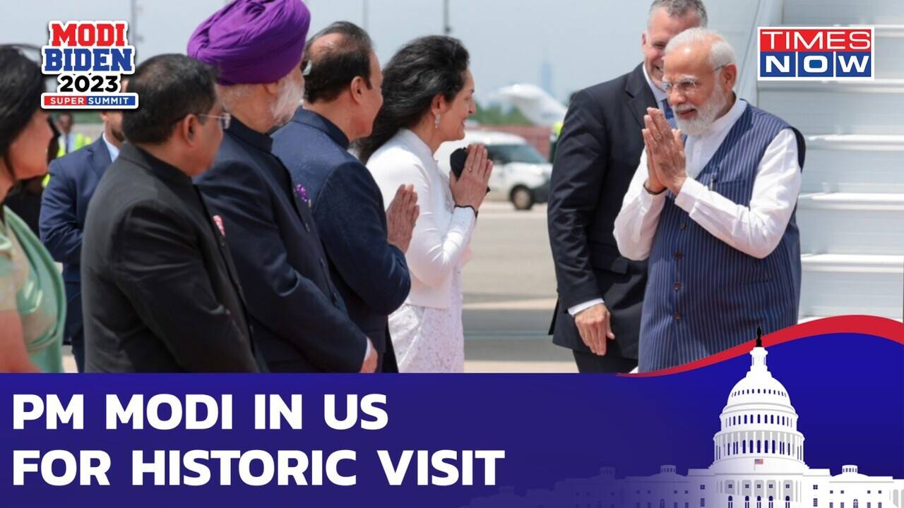 PM Modi Lands In New York For Historic US State Visit As Indian ...