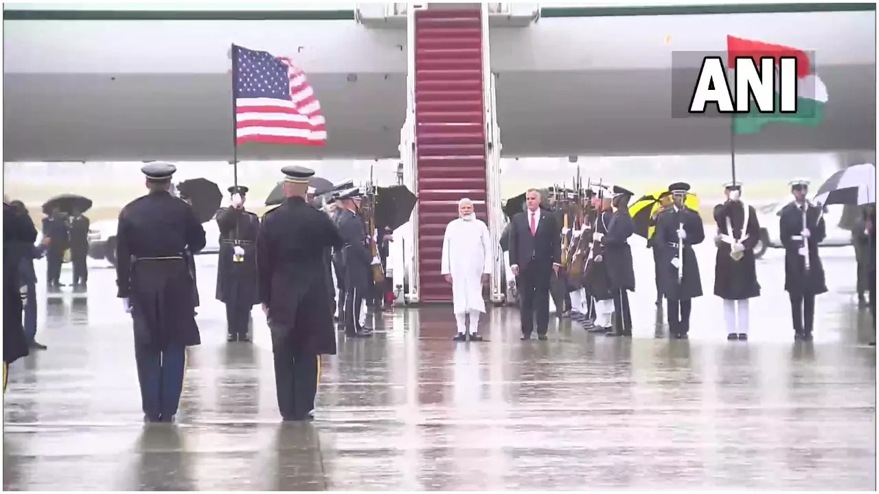 PM Modi's US Visit: National Anthems Of India, US Played At Joint Base Andrews Upon PM's Arrival ...