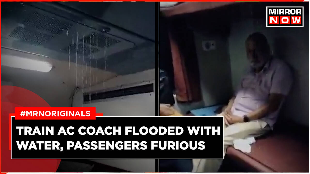 Viral Video Shows Water Leaking From The Roof of an AC Coach in ...