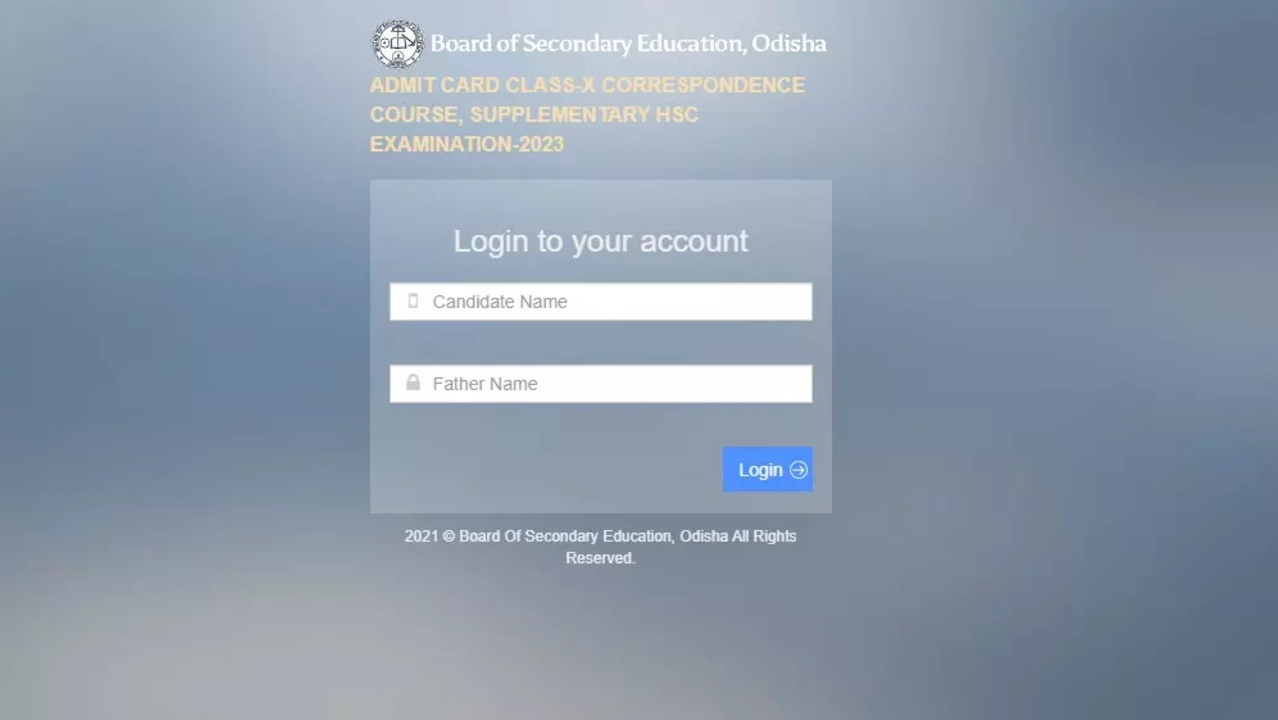 BSE Odisha 10th Supplementary Exam 2023 Admit Card Released at ...
