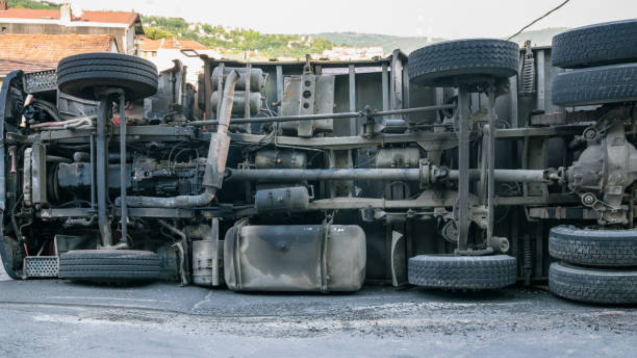 Overloaded Truck Catches Fire After Coming In Contact With Railway ...