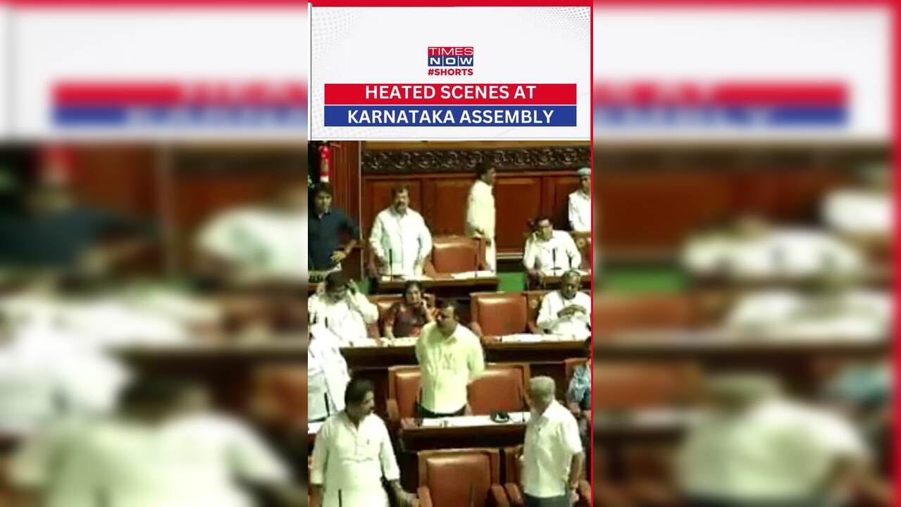 Ruckus Erupted In Karnataka Assembly After Opposition BJP Staged ... Ruckus Erupted In Karnataka Assembly After Opposition BJP Staged ...