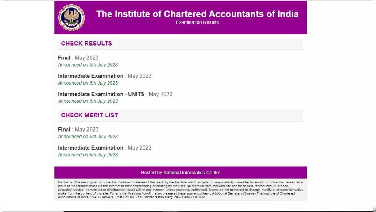 ICAI CA Final, Inter Result Declared on caresults.icai.org, icai.nic.in ...