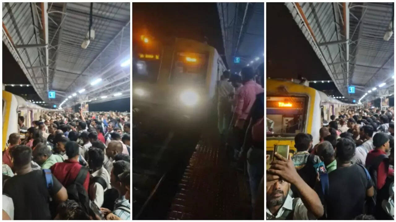 Mumbai Local Train Derails At Thane's Mumbra Railway Station | Video ...