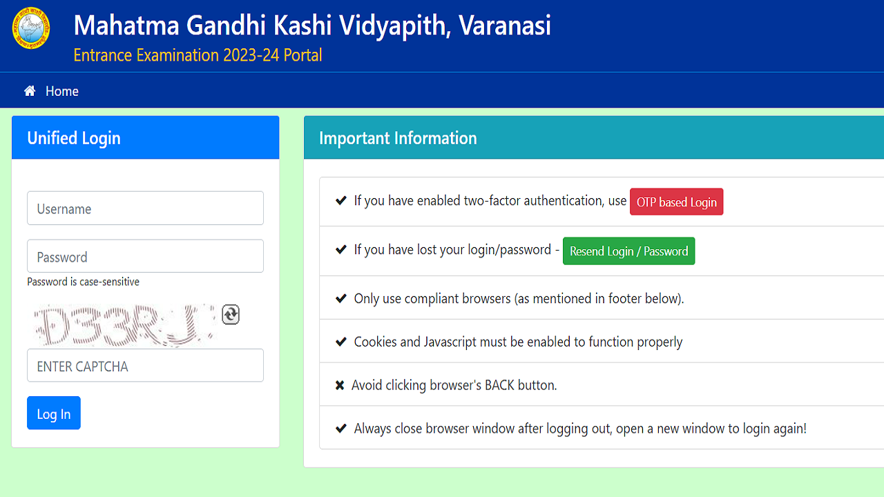 MGKVP Entrance Exam 2023 Admit Card Released on mgkvp.ac.in, Download ...