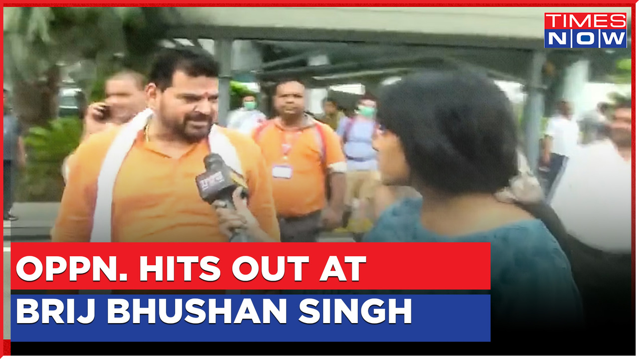 Oppn Slams BJP After Brij Bhushan Sharan Singh Breaks Times Now Reporter's Mic | Wrestlers ...