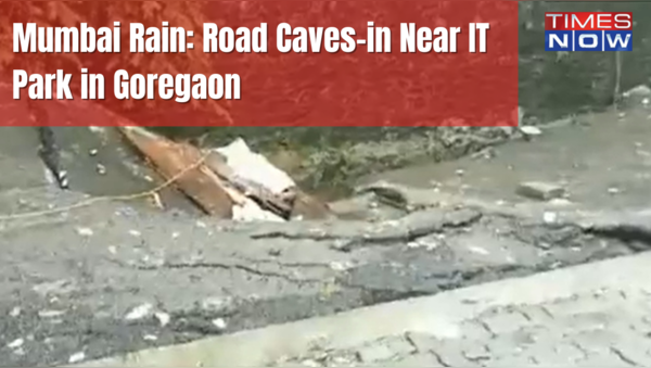 Torrential Rains in Mumbai Lead to Road Cave-in Near IT Park in ...