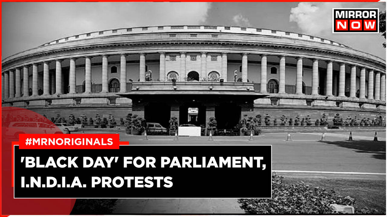 India Alliance Parties Hold Protest Outside Parliament Mps Wear