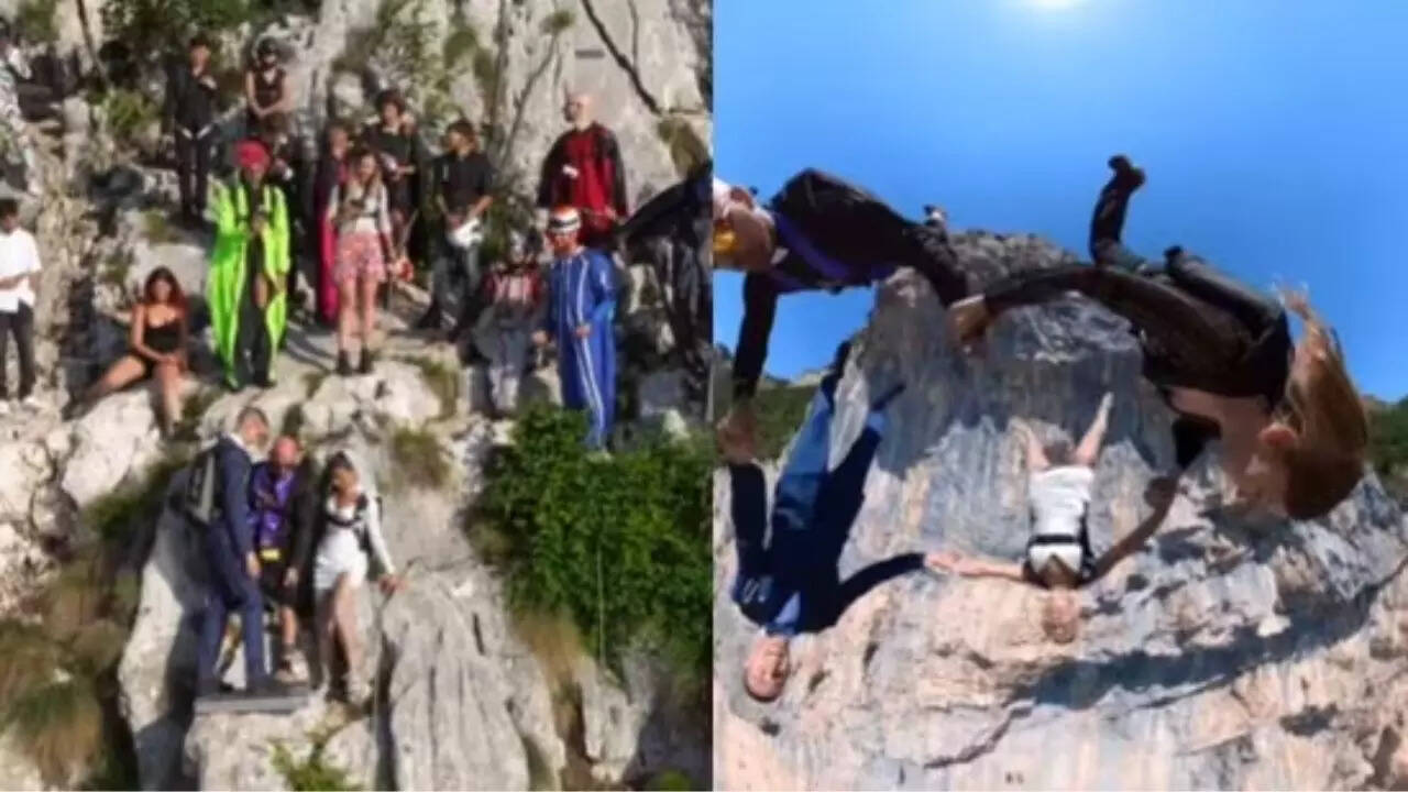 Bride & Groom Skydive With Wedding Guests, Viral Video Will Give You ...