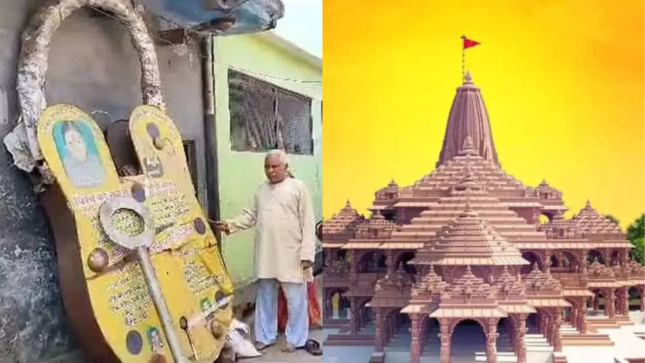 Ram Mandir lock 4 quintal weight lock and 4 feet key for Ram Mandir ...