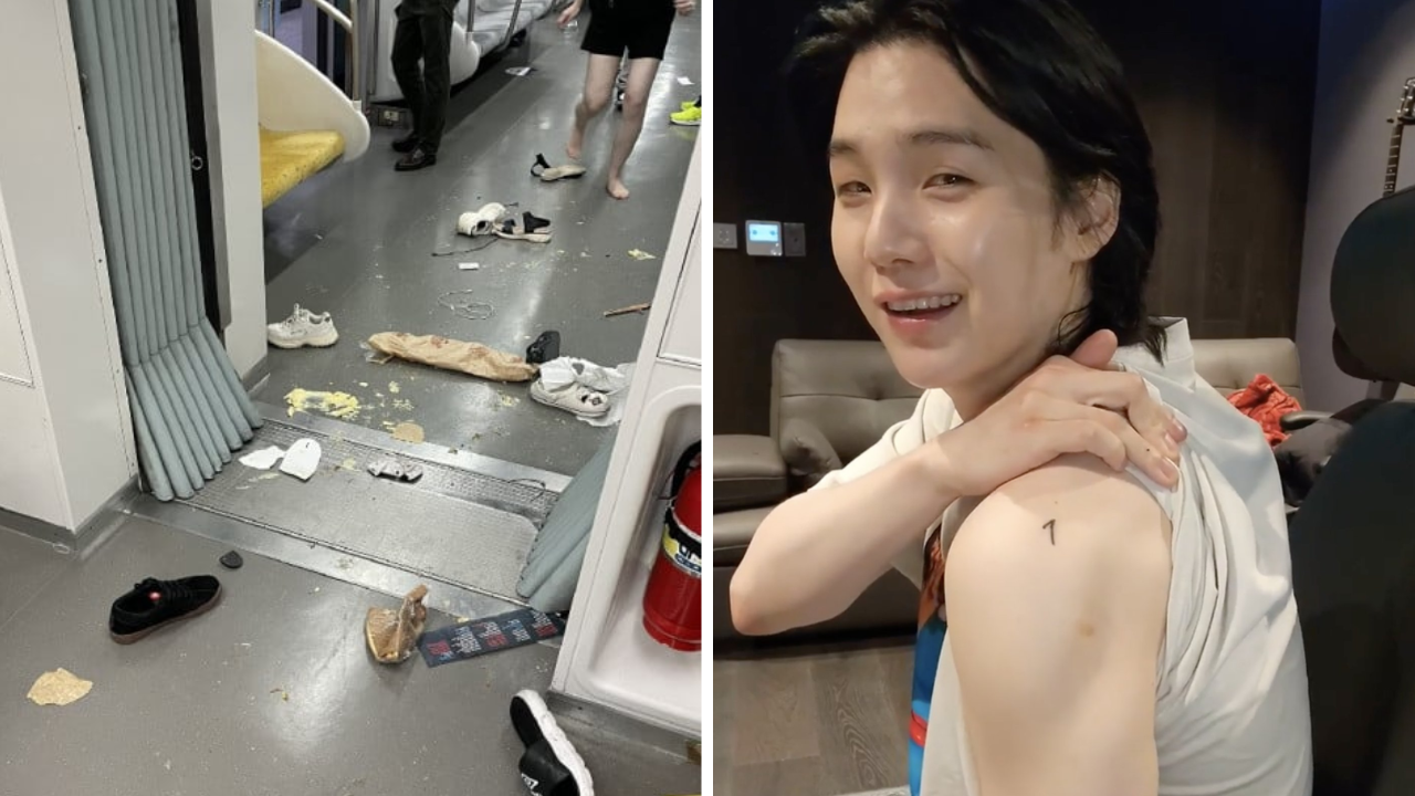 Suga's Tattoo Reveal Causes Panic On Seoul Subway? Here's The TRUTH About Chaos Caused By ...