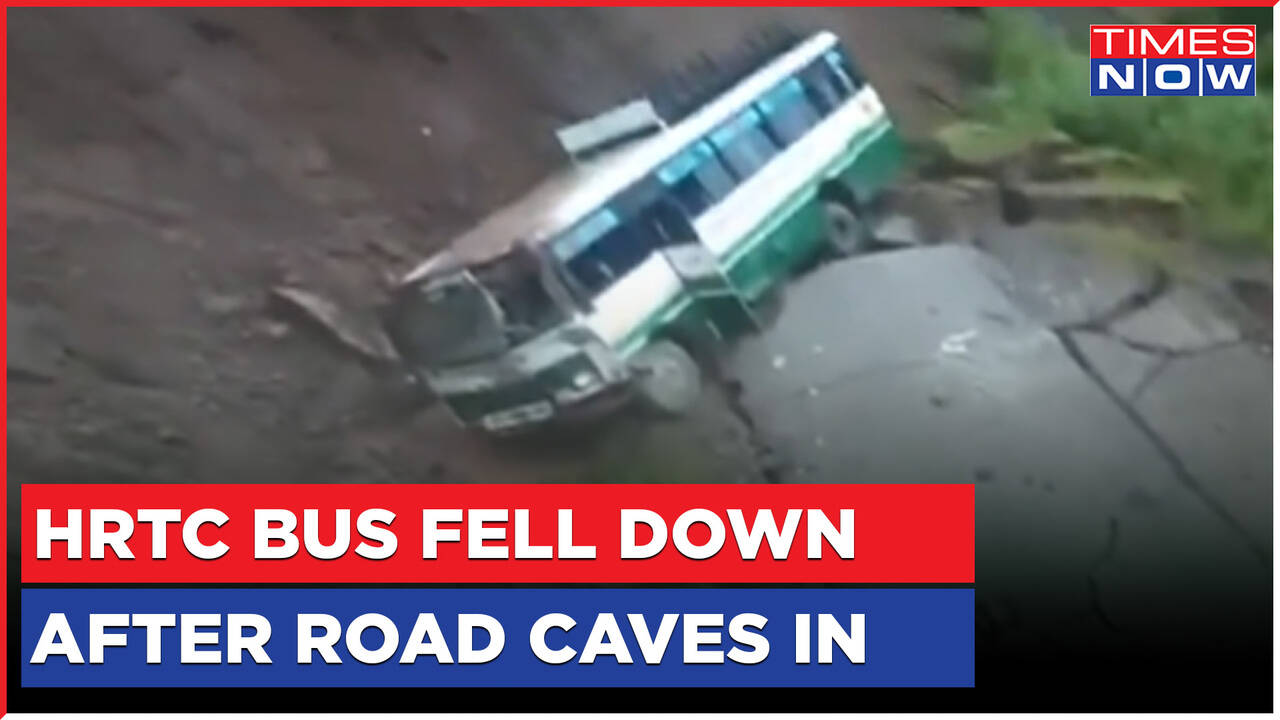Major Bus Accident In Himachal Pradesh After Road Caves In, HRTC Bus ...