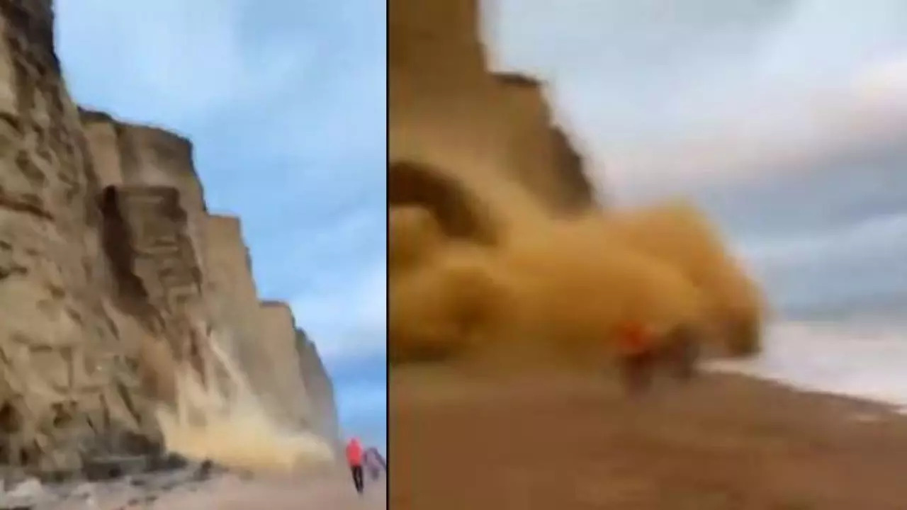 Viral Video: Beachgoers Narrowly Escape Dangerous Cliff Collapse In The ...