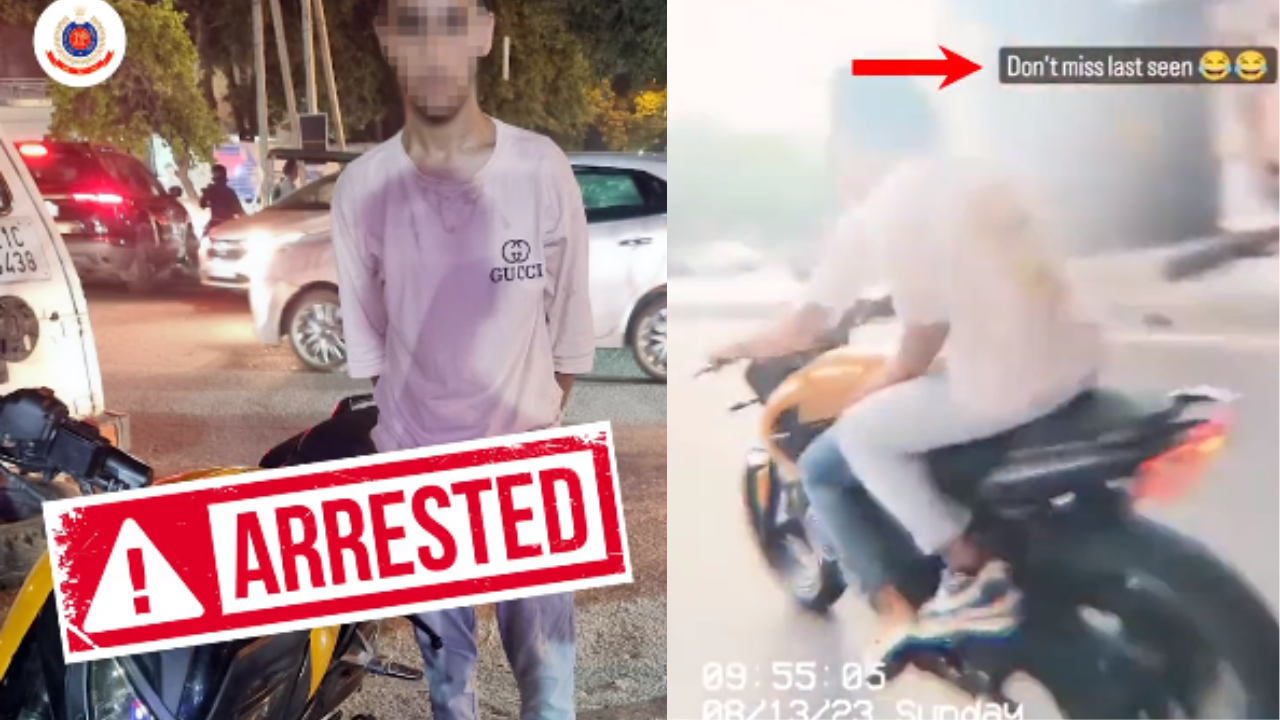 Watch: Influencer's Dangerous Bike Stunt Lands Him in Jail, Delhi Police Shares Video | Delhi ...