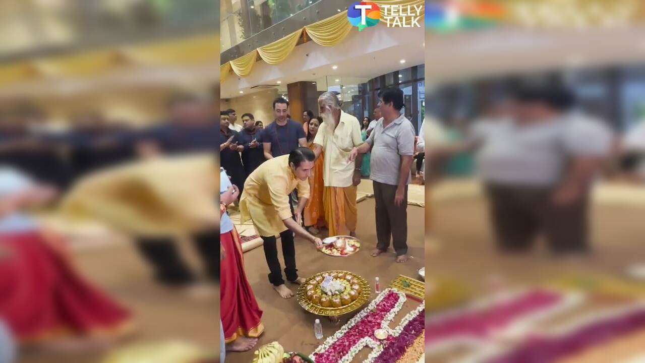 Apurva Agnihotri does Arti at Sudhanshu Pandey's Maha Rudrabhishek