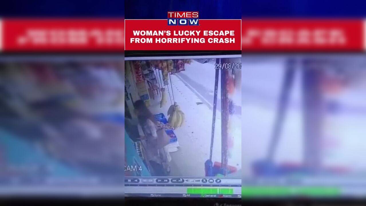 Caught On Cam Woman S Narrow Escape From Speeding Car