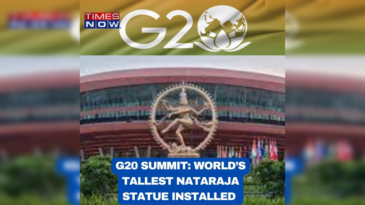 28-Foot-Tall Nataraja Bronze Statue Installed At G20 summit Venue #shorts