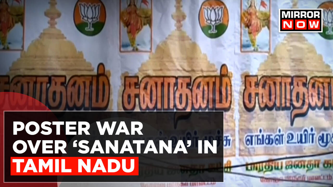 DMK vs BJP Poster War Erupts In Coimbatore Over 'Sanatana Dharam ...