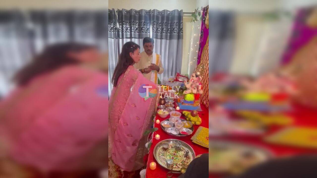 Akanksha Juneja does Lord Ganesh Pooja at her home