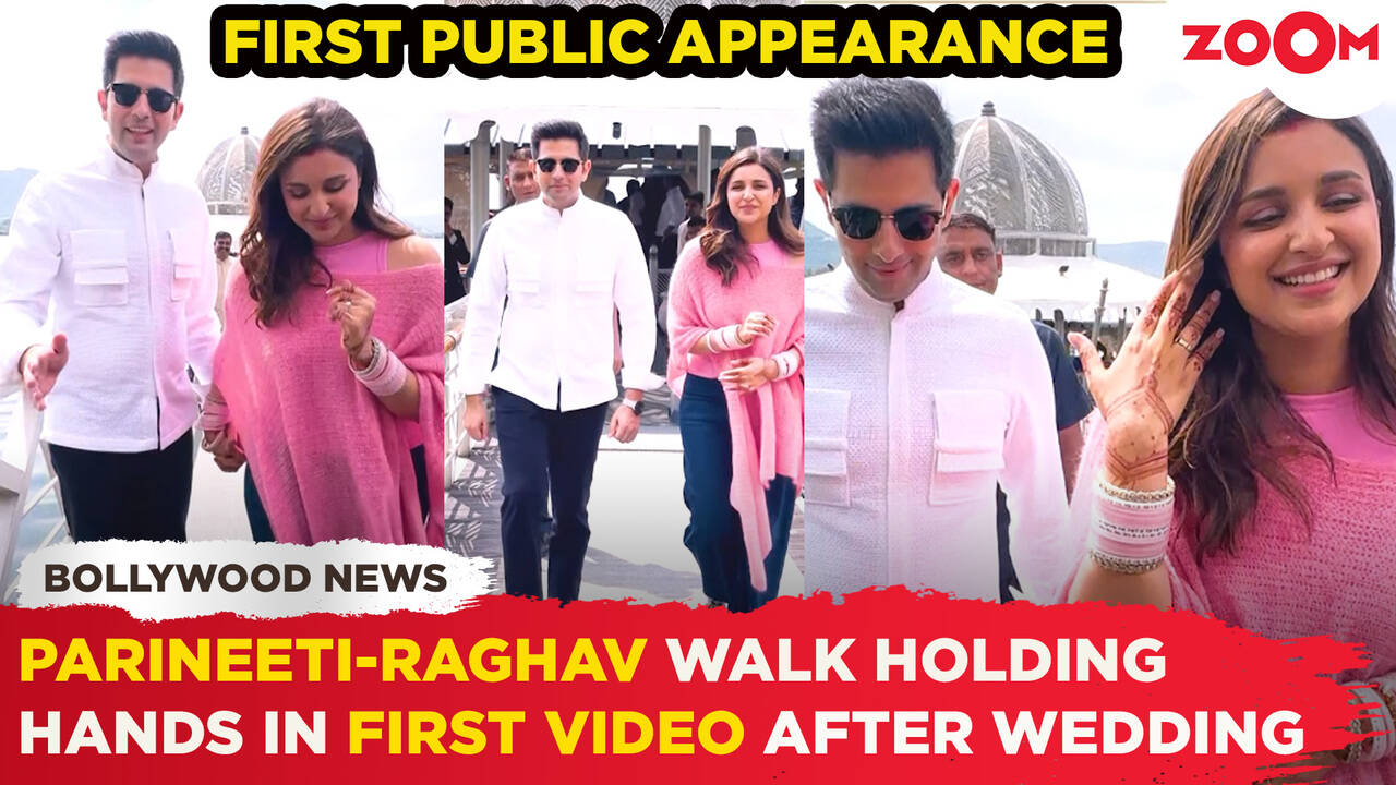 Parineeti Chopra & Raghav Chadha walk hand-in-hand as they make FIRST public appearance after ...