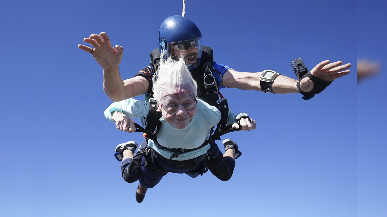 104-YO US Woman Skydives From 13K feet, Lands Into History As Oldest ...