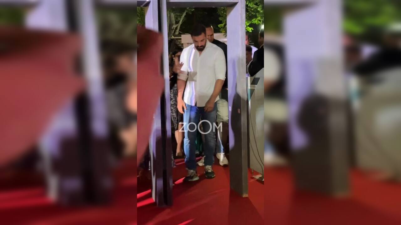 John Abram looks dapper as he arrives at an event