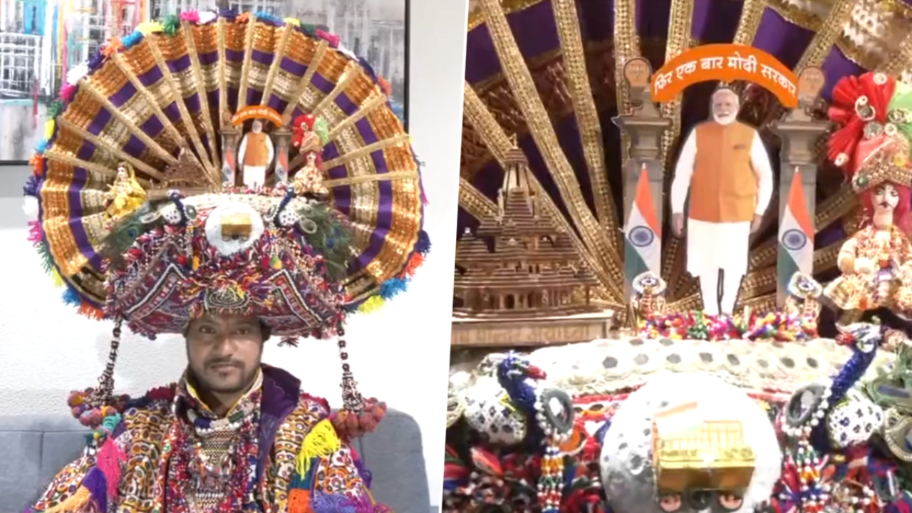 Viral Video: Gujarat Man's 3-Kg Navratri Turban Features Ram Temple, PM ...