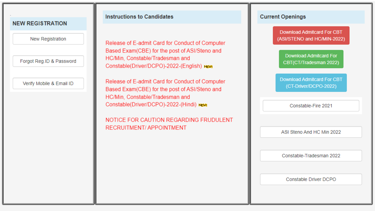 CISF Admit card 2023 for ASI, Constable Released on cisfrectt.cisf.gov ...