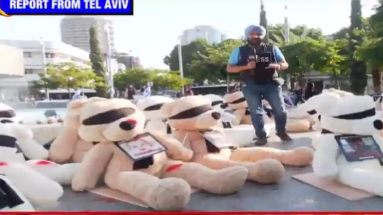 In Unique Protest In Israel, Blindfolded Teddy Bears With Photos Of ...