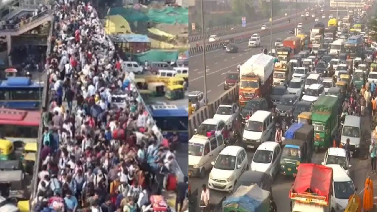 Ahead Of Diwali Heavy Traffic On Delhi Roads, Huge Rush Of People ...