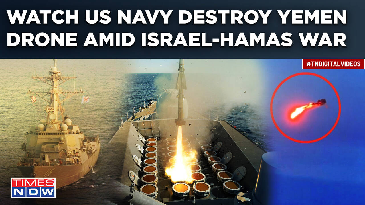 US Navy Shoots Drone Over Red Sea Launched From Yemen As Israel Fights ...