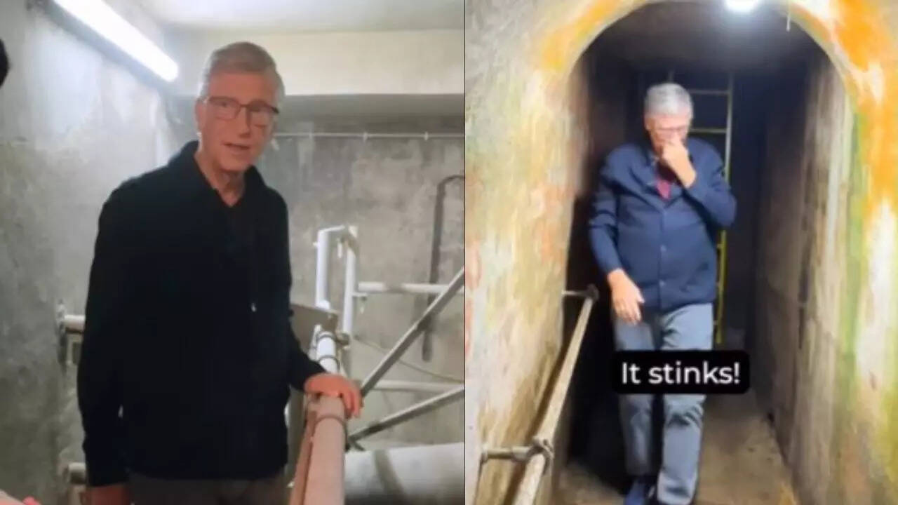 Bill Gates Takes A Smelly Sewer Walk In Viral Video | Watch | Times Now