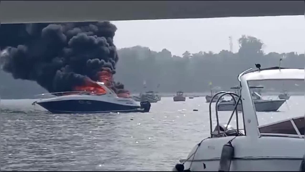 Viral Video: Mumbai-Alibaug Speedboat Catches Fire Moments After ...