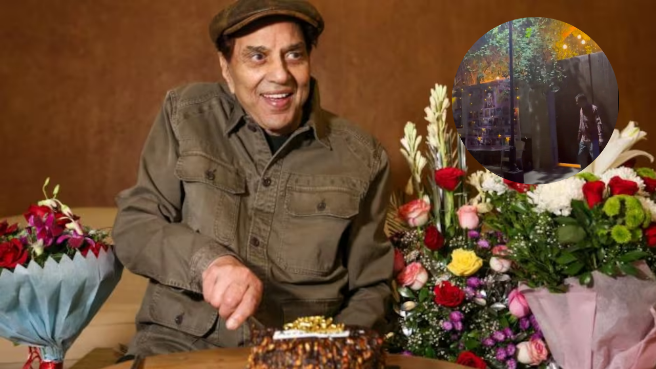 Exclusive! Dharmendra's Residence Decked Up With Lights, Fan-Made ...