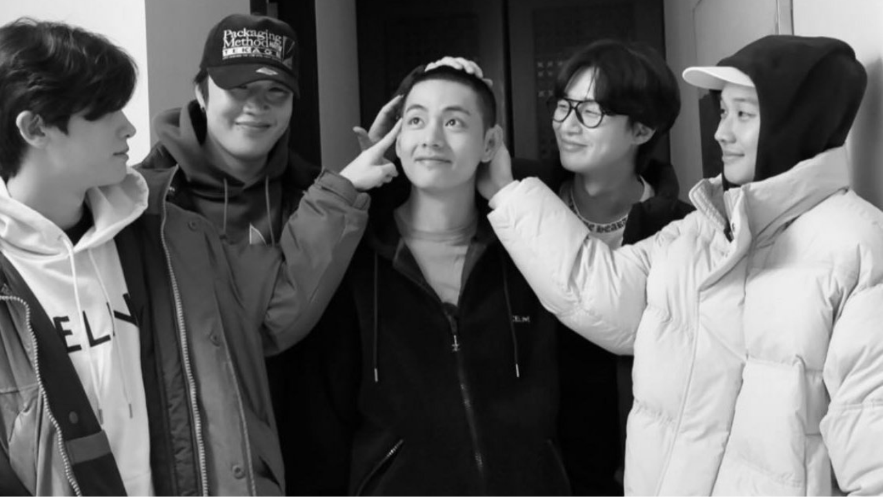 BTS' V Receives Special Farewell From Wooga Squad Besties Seo-Joon, Hyung-Sik, Woo-Sik, Peakboy ...