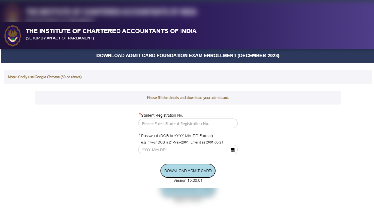 CA Foundation Admit Card 2023: Released For December Exam, Direct Link ...